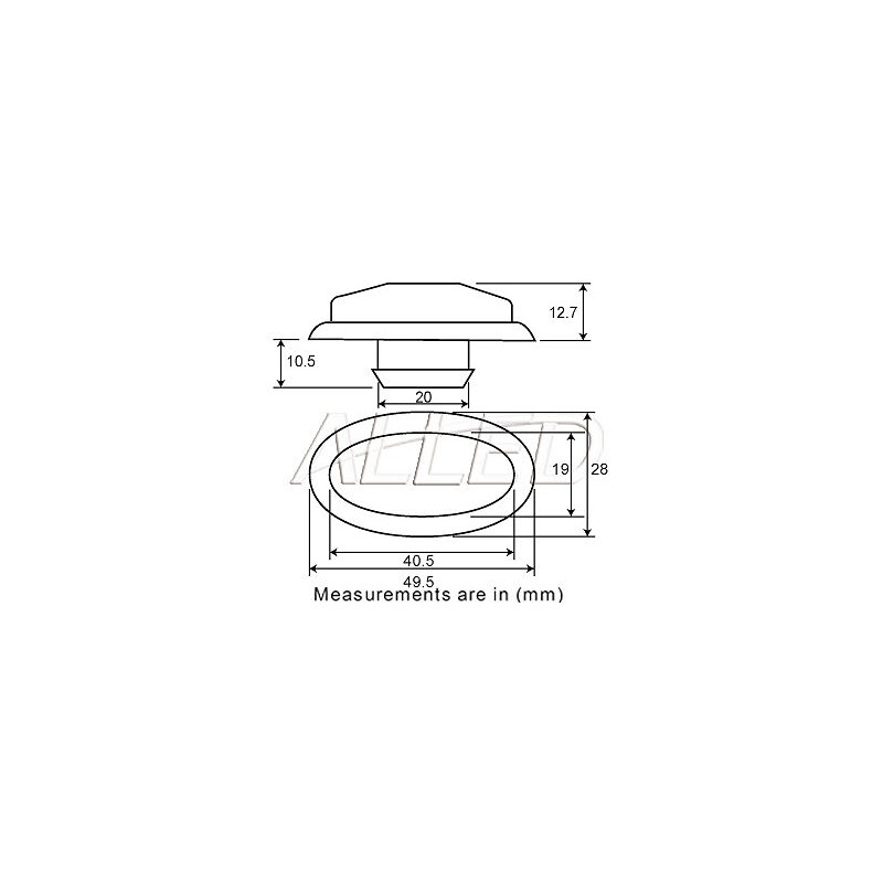12V Amber LED Oval Side Marker Lights