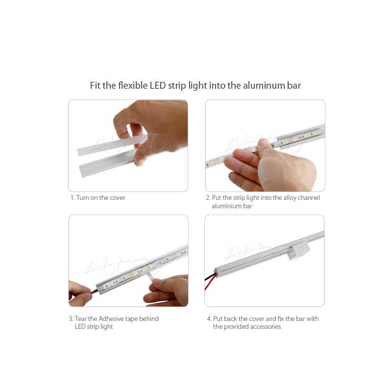 Domestic DIY Extrusion LED Strip Lights Kit with Aluminum Channel Bar ...
