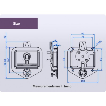 2XStainless Steel Folding T Handle Lock Latch Tool Box Truck Trailer Camper