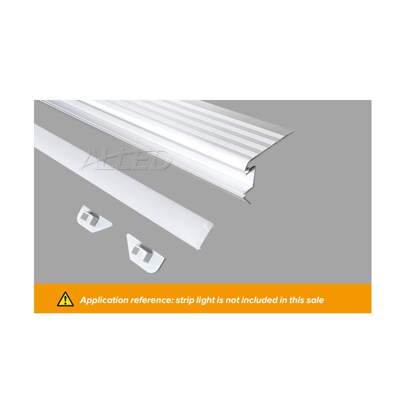 Slip Resistant Stair Extrusion, 1M Aluminum Channel Bar, CAL4428,4428