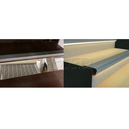 Slip Resistant Stair Extrusion, 1M Aluminum Channel Bar, CAL4428,4428