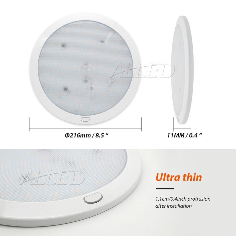 8.5inch 12V LED Ceiling Lights, RV Down Lamp, Caravan Dome Lights, 12v ...