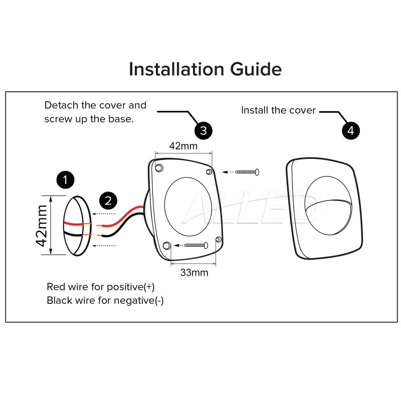 12V LED Courtesy Light, Caravan Step Lamp, Recessed Lampscape Light
