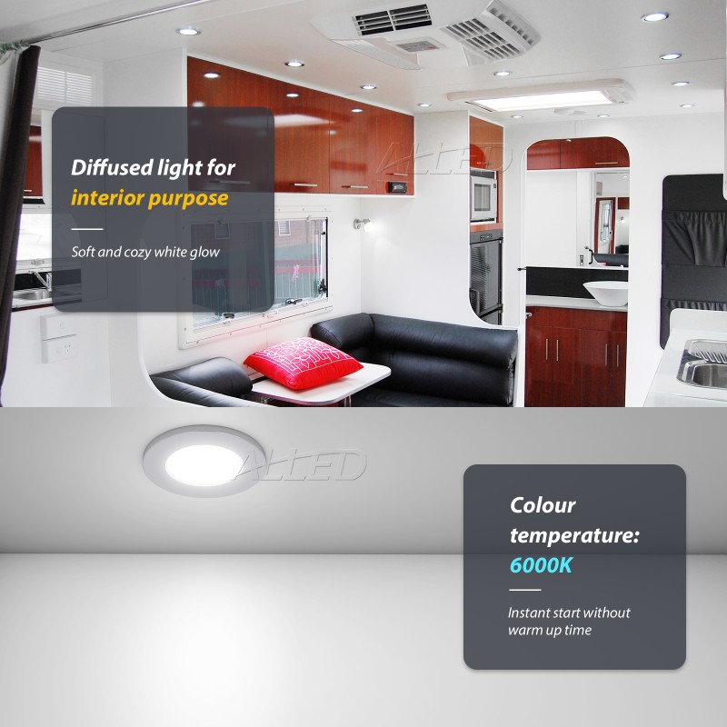 4x 12V LED Recessed Down Light Caravan Interior Ceiling Cabin Roof ...