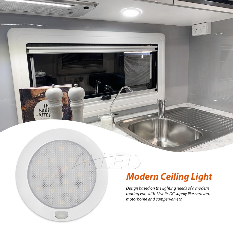 4x 12V LED Light with Dimmable Switch Interior Ceiling Roof Cabinet ...