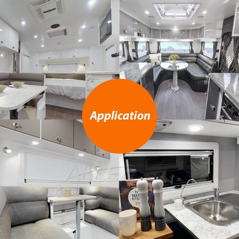 4x 12V LED Light with Dimmable Switch Interior Ceiling Roof Cabinet ...