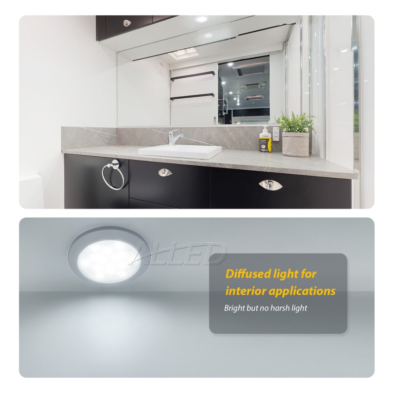 4X 12V LED Down Light Cabin Roof Dome Lamp Caravan Camper Trailer RV ...