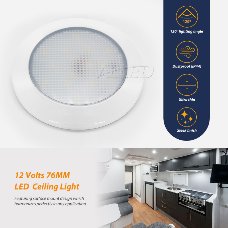 4X 12V LED Down Light Cabin Roof Dome Lamp Caravan Camper Trailer RV ...