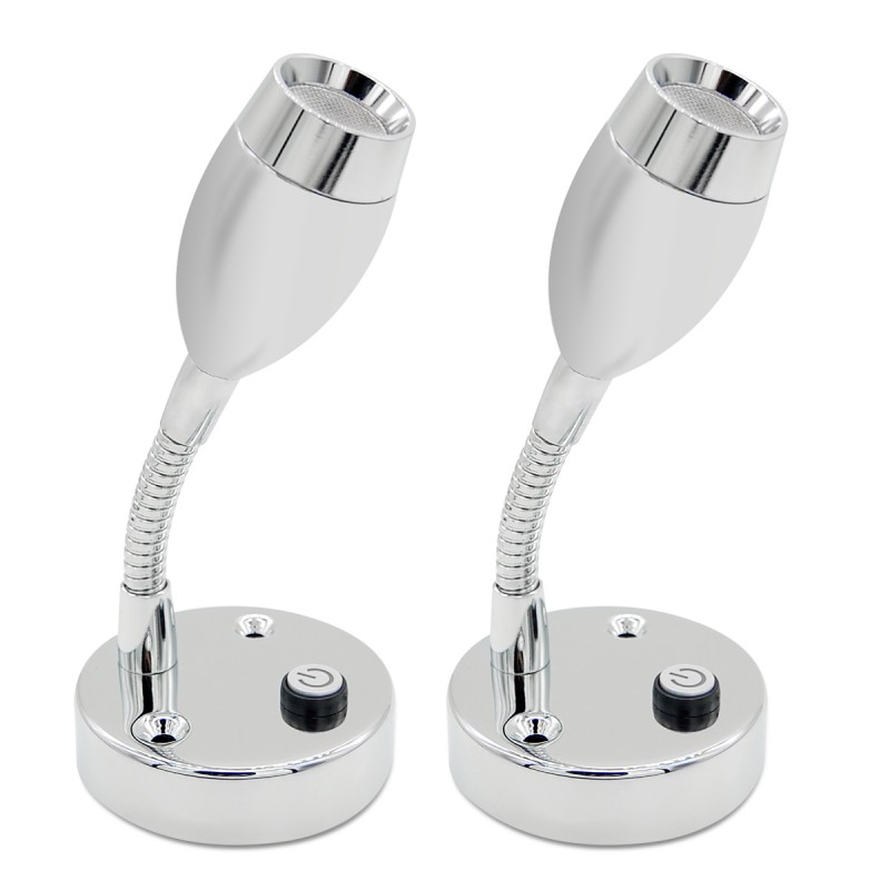 2X 12V LED Reading Light RV Caravan Dual Color Bedside Wall Lamps
