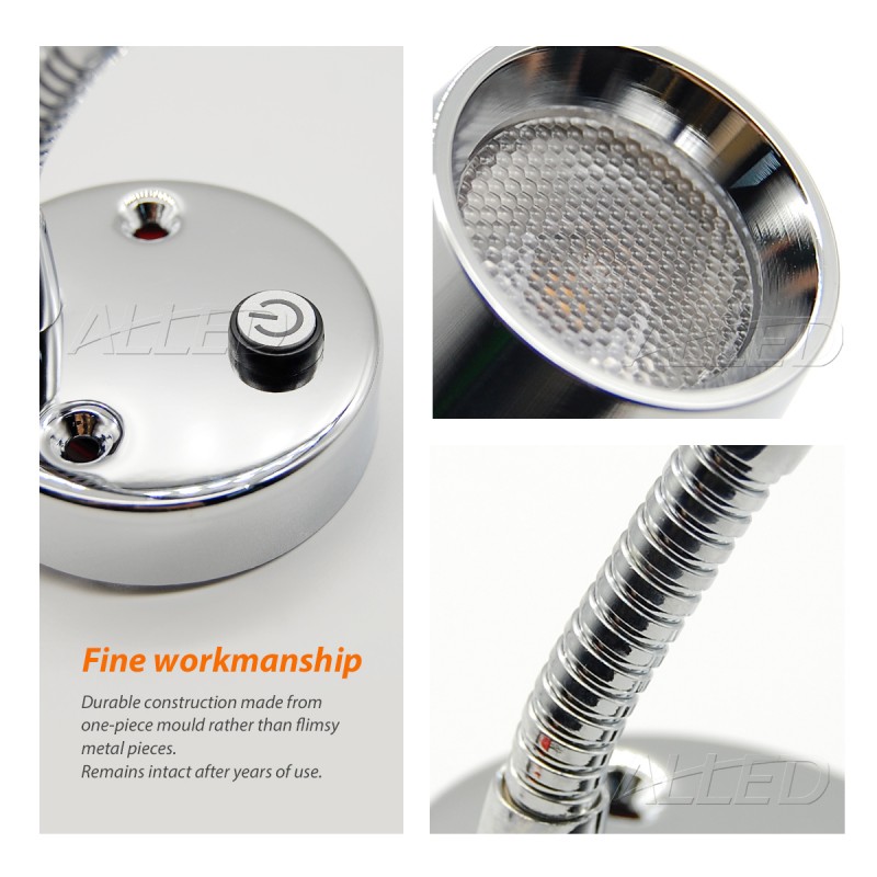 2X 12V LED Reading Light RV Caravan Dual Color Bedside Wall Lamps