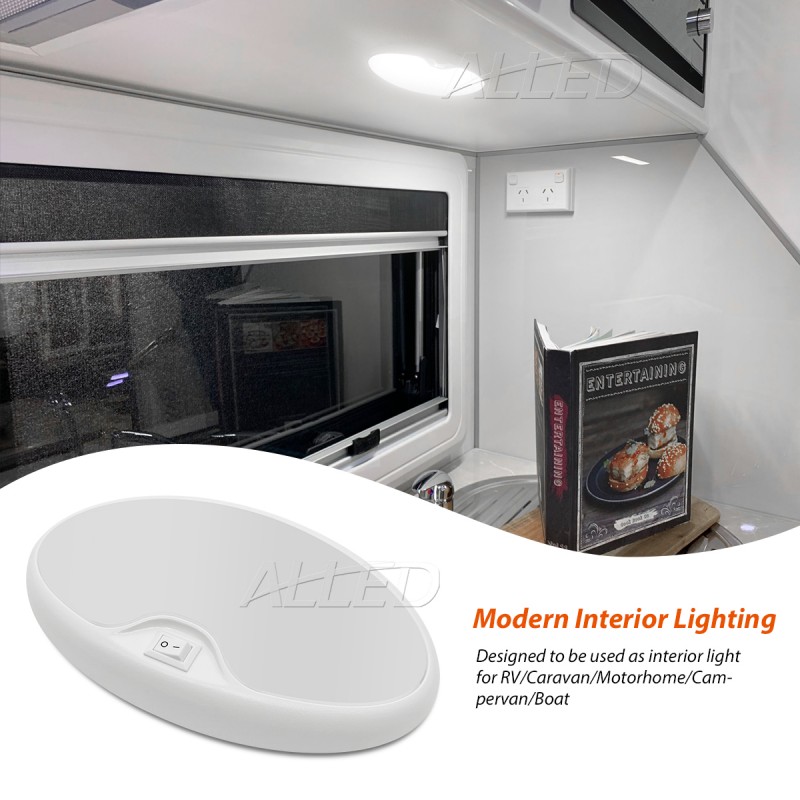 12V LED Oval Ceiling Roof Light for Camper Caravan