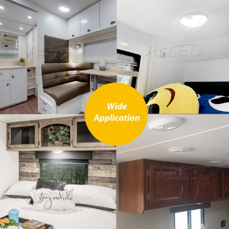 12V LED Oval Ceiling Roof Light for Camper Caravan