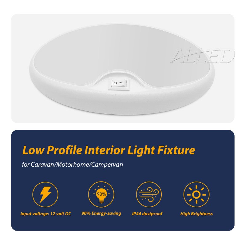 12V LED Oval Ceiling Roof Light for Camper Caravan