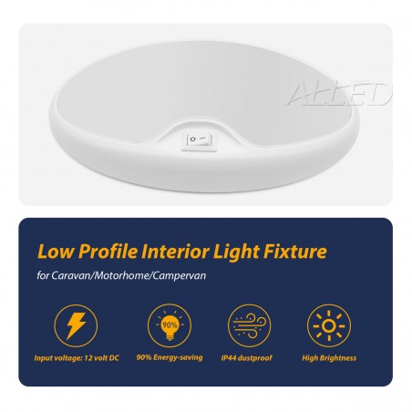 12V LED Oval Ceiling Roof Light for Camper Caravan