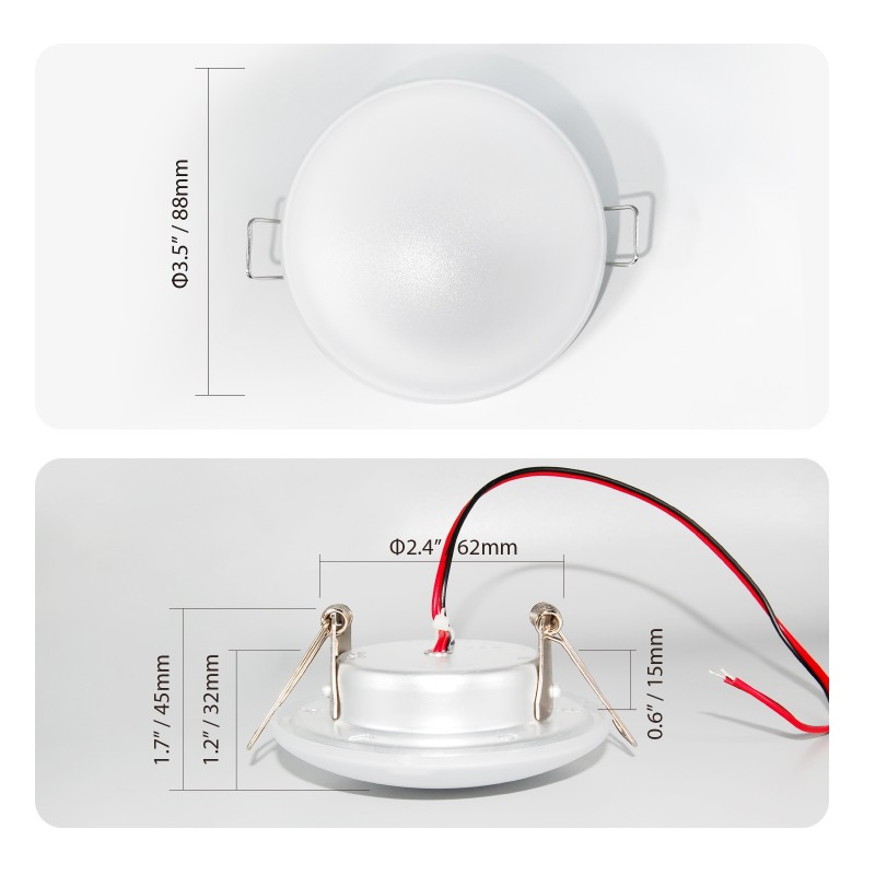 12V LED Recessed Down Lights 3.5inch/88mm