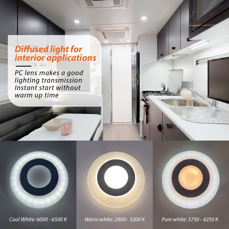 12v led lights caravan, 12v dual ceiling lighting, 12v led dual dome ...