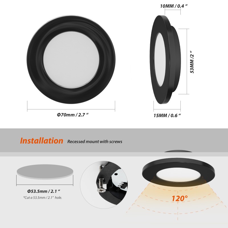 12V LED Recessed Downlight black