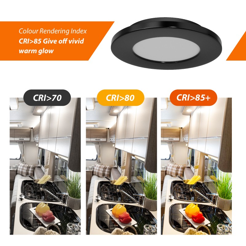12V LED Recessed Downlight black