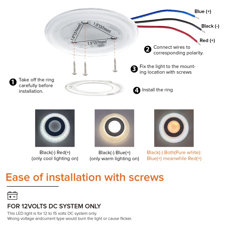 12v led lights caravan, 12v dual ceiling lighting, 12v led dual dome ...