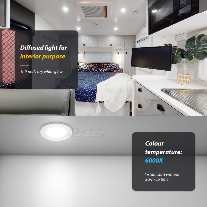 4X12V Recessed Ceiling Lights LED Cabin Lamp Caravan Motorhome Boat Yacht