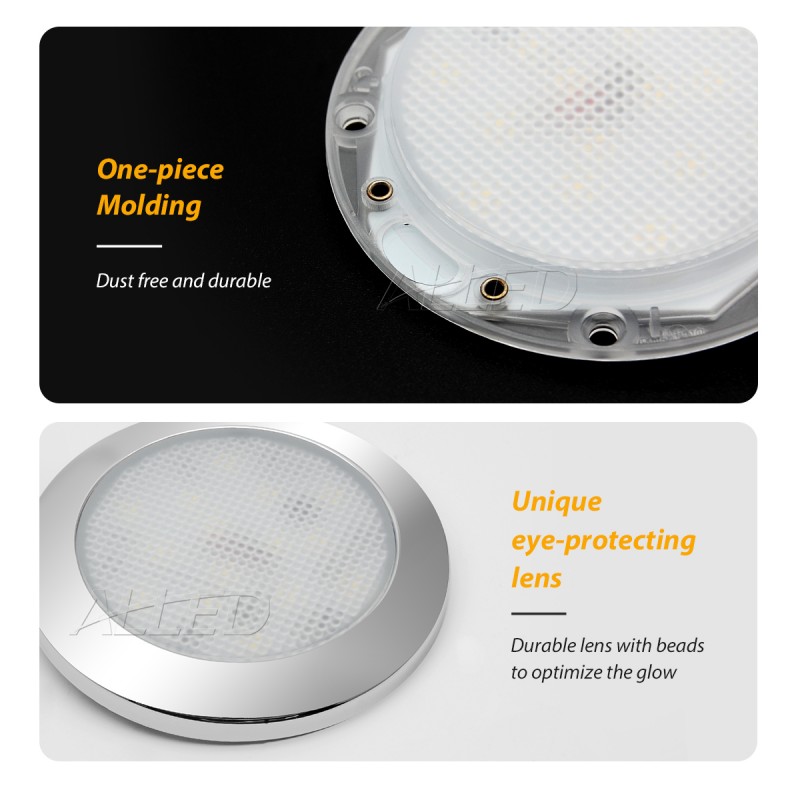 Ultra Slim LED Ceiling Lights 12v DC Cabinet Dome Lamp RV Campervan ...