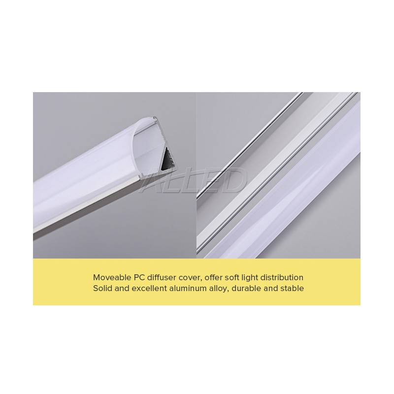 5x1m V Shape Extrusion Alloy Aluminum Channel Bars, Under Cabinet Wall ...