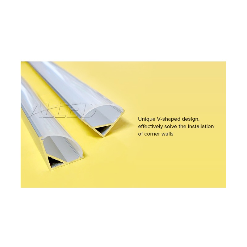5x1m V Shape Extrusion Alloy Aluminum Channel Bars, Under Cabinet Wall ...