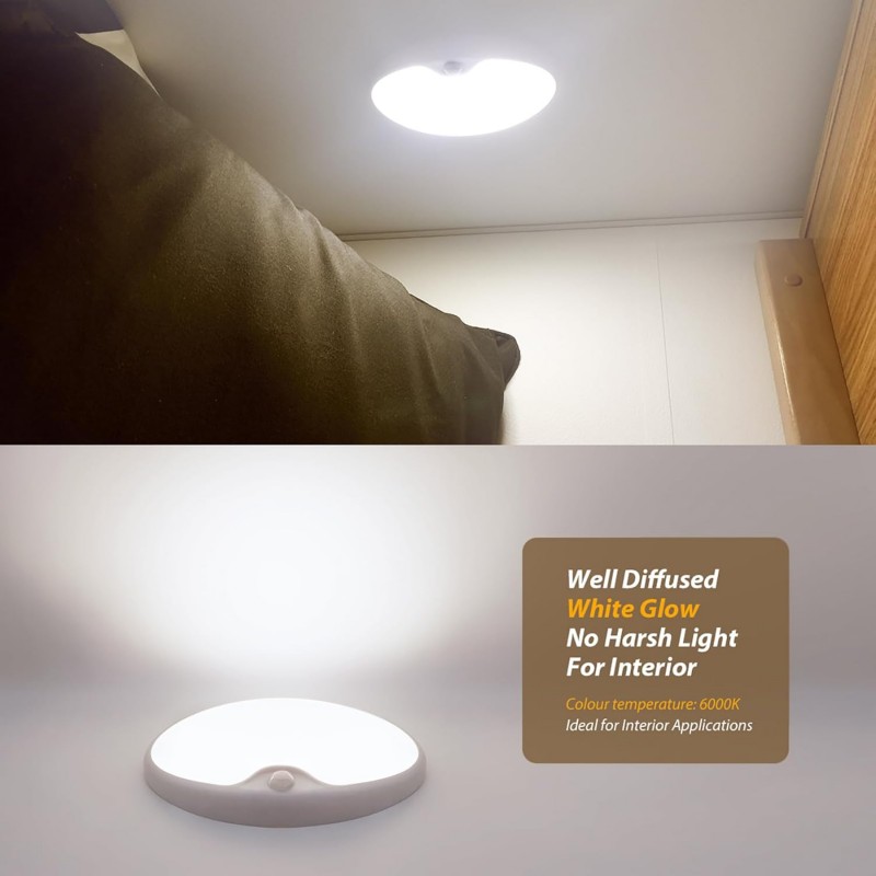 12V LED Pancake Light with Sensor Switch