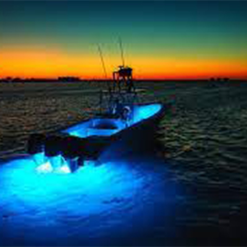 6W Stainless LED Marine Underwater Light Blue Color Fishing Squid Boat ...