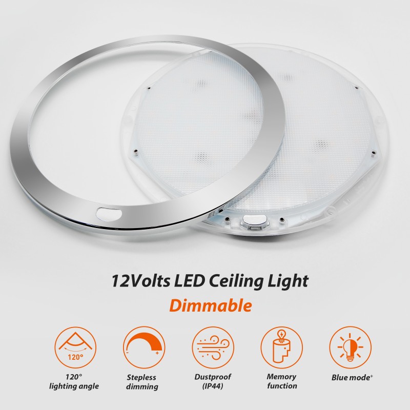 8.5inch 12V LED Ceiling Lights, RV Down Lamp, Caravan Dome Lights, 12v ...