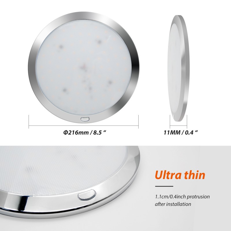 8.5inch 12V LED Ceiling Lights, RV Down Lamp, Caravan Dome Lights, 12v ...