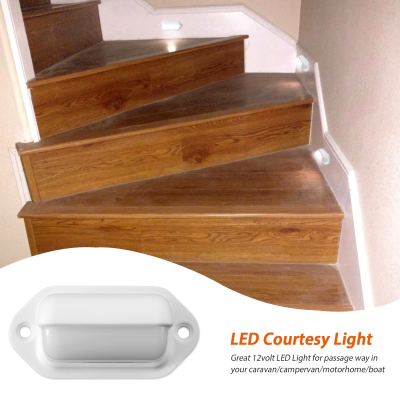 12V Waterproof LED Courtesy Light Deck/Garden/Boat/Stair/Step/RV Lamp