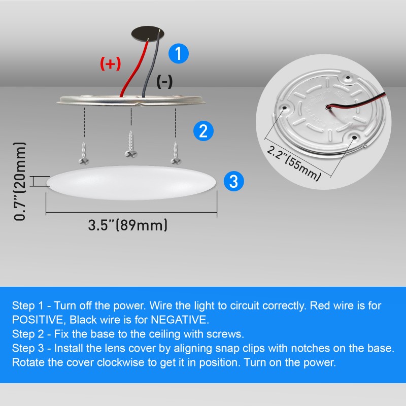 12V LED Roof Cabin Light Cool White/Warm White