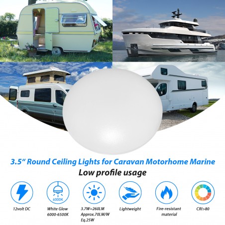 12V LED Roof Cabin Light Cool White/Warm White