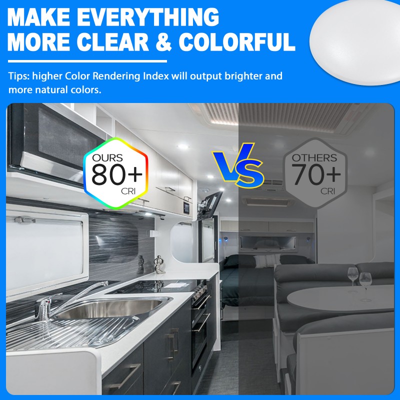 12V LED Roof Cabin Light Cool White/Warm White
