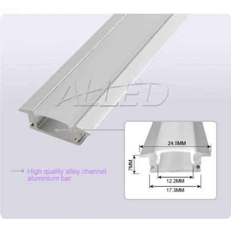 5X1M/100CM Extrusion Alloy Channel Bar for LED Strip Light Under ...