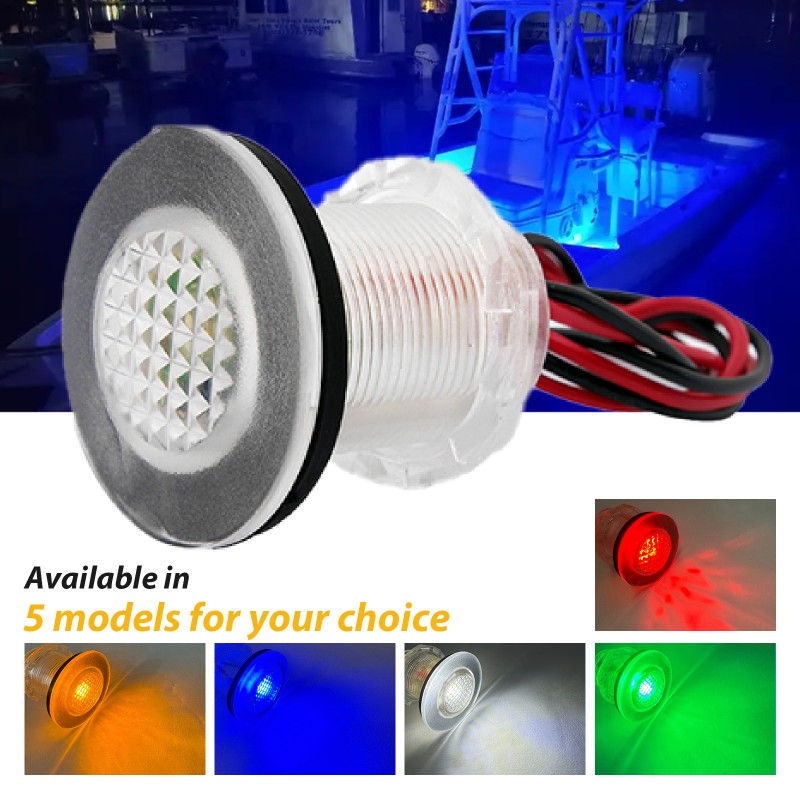 12V Waterproof LED Courtesy Deck Step Light Boat Live Bait Wells Lamp ...