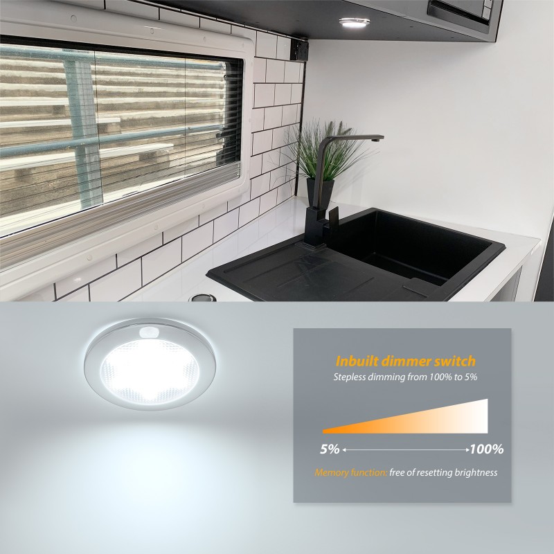 φ76mm 12V LED Interior Ceiling Light under Cabinet Lamp Switch for RV ...