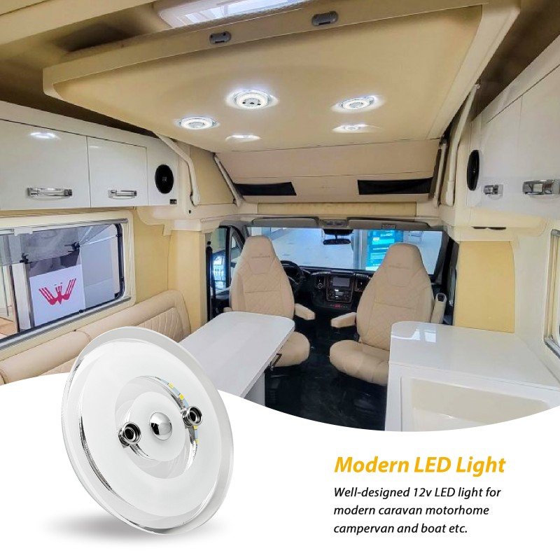 12v Round LED Interior Ceiling Down Roof Lights with Touch Switch for ...