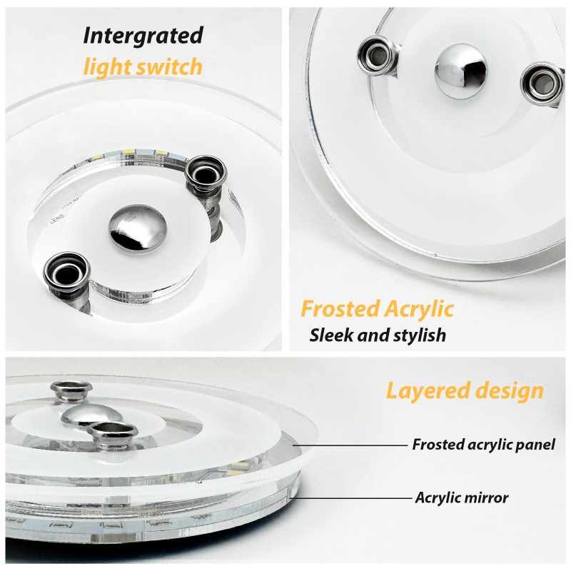12v Round LED Interior Ceiling Down Roof Lights with Touch Switch for ...