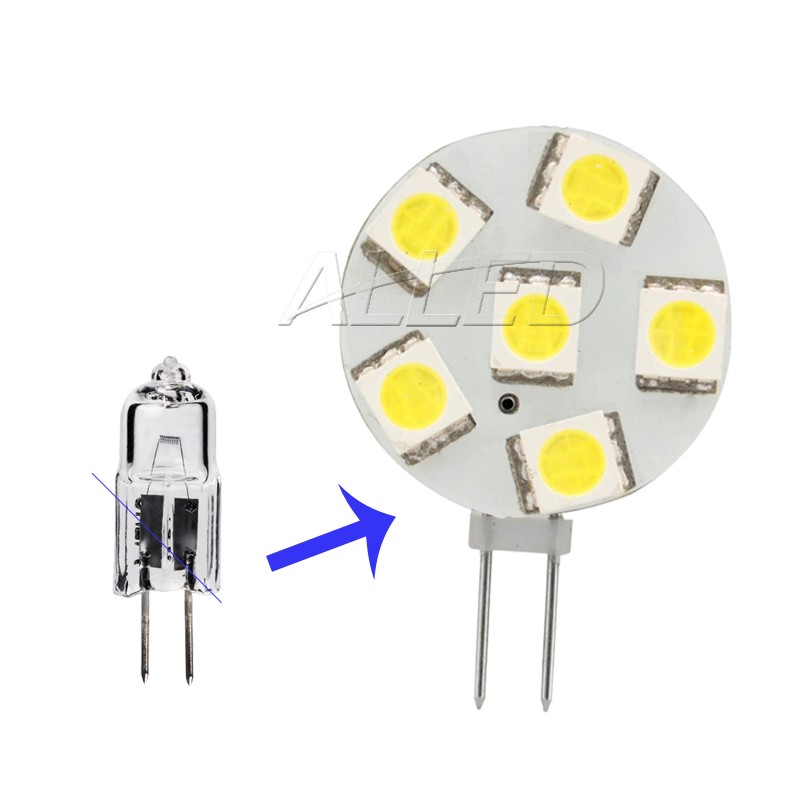 12V Cool White SMD-LED G4 Bulb, Side Pin Cabinet/Down/Halogen Replace Lamp