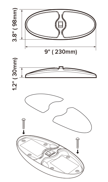 Double Pancake LED Ceiling Wall Light 12V Caravan Interior Lamp 475Lm ...